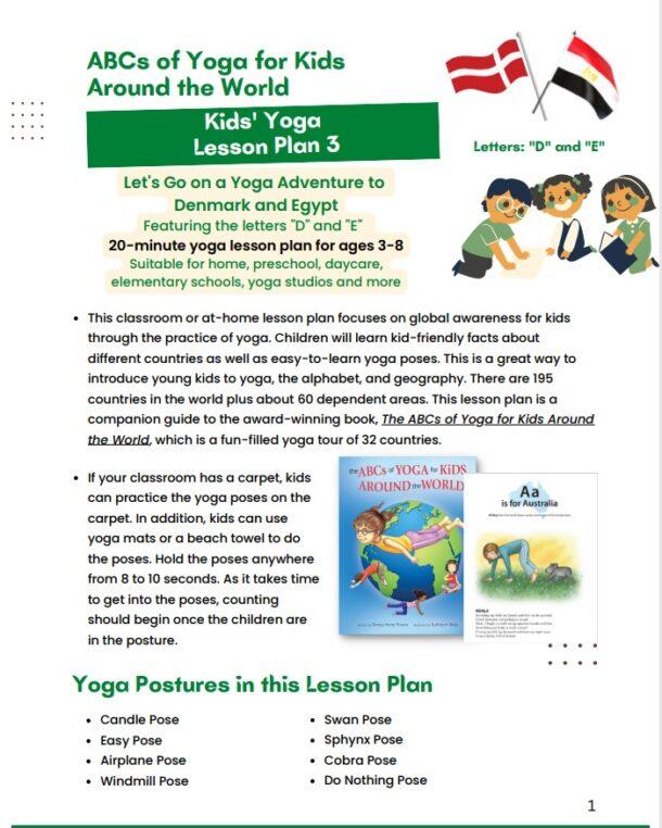Kids' Yoga Lesson Plan - Denmark and Egypt